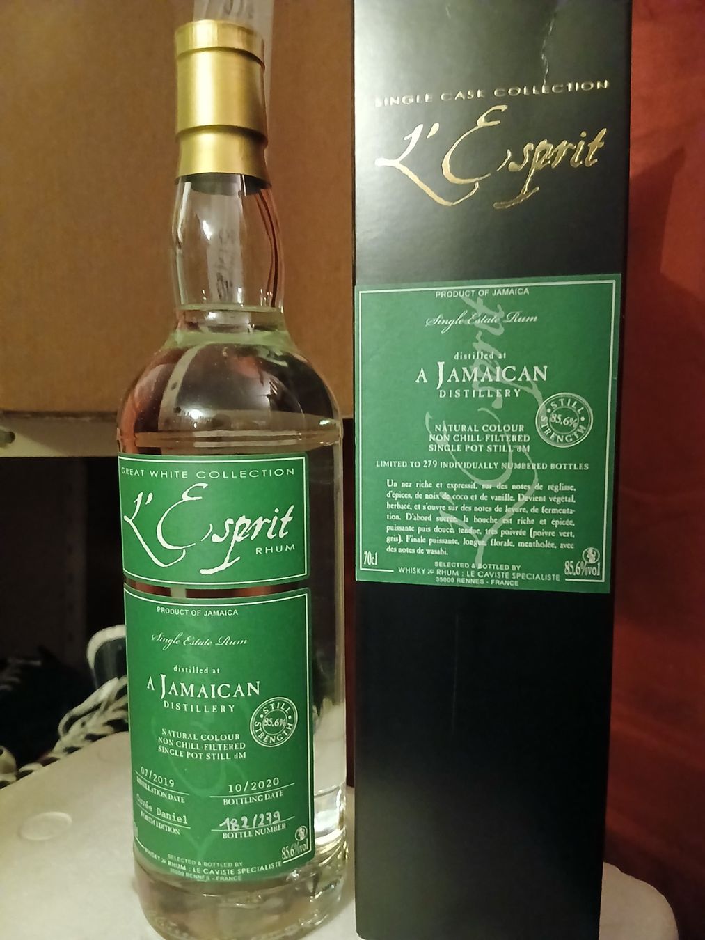 L'Esprit a Jamaican Rum still strength vol. 85.6% (Neu und ...