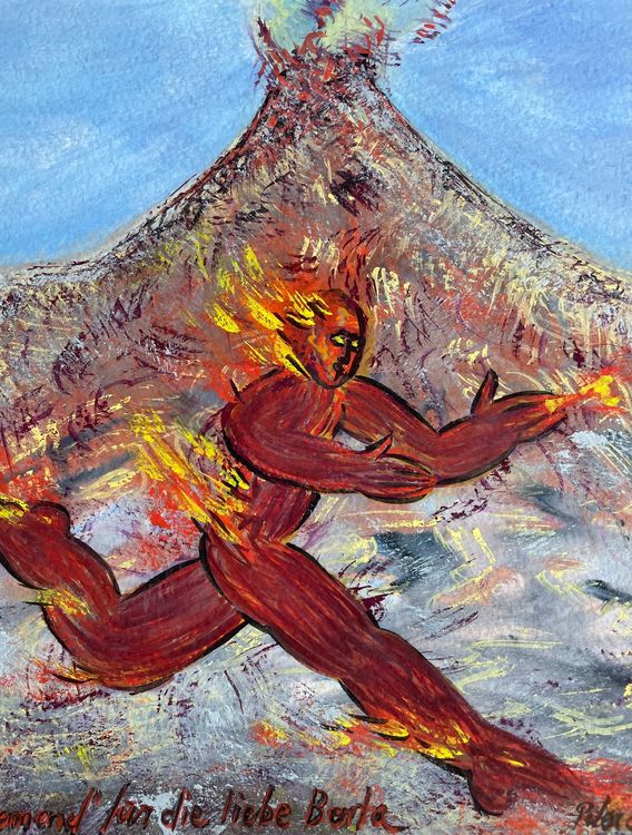 Peter Eberhard Vulkanausbruch Gemälde Mischteknik (Gebraucht) in Baar für CHF 10 – mit Lieferung ...