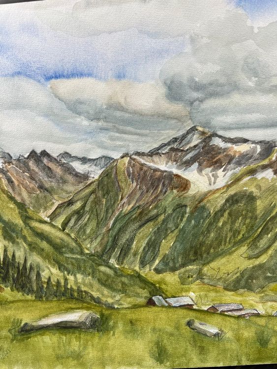 Berglandschaft Aquarell | Kaufen auf Ricardo