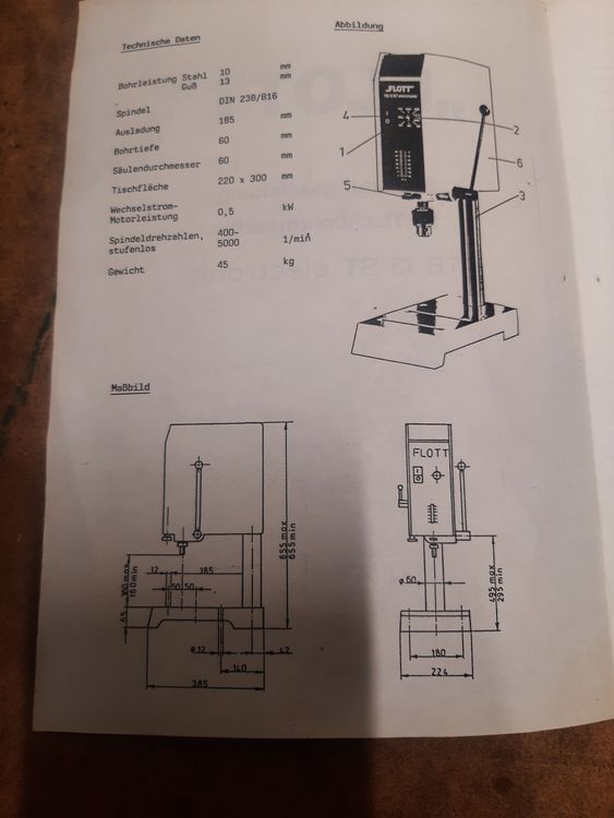 FLOTT TB 13 ST electronic Ständerbohrmaschine (Gebraucht) in Winterthur ...