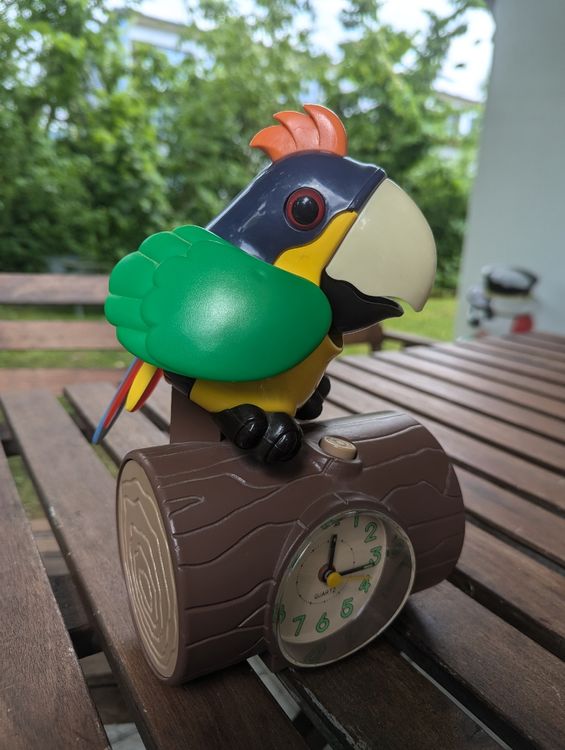 VINTAGE XONEX Squawking Parrot Alarm Clock 1992 READ (Gebraucht) in ...