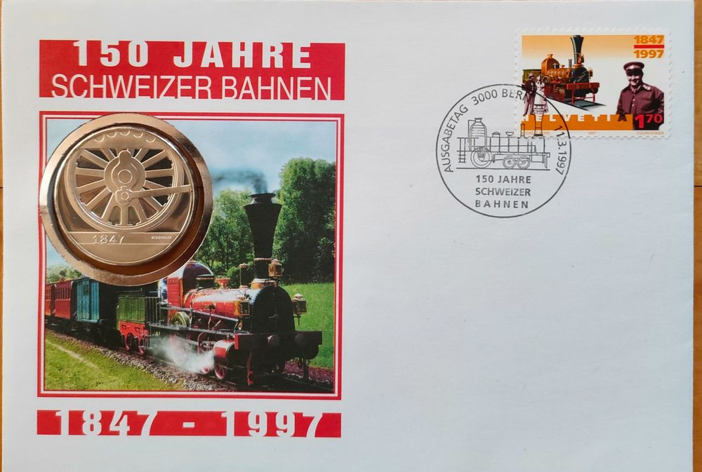 Numisbrief 150 Jahre Schweizer Bahnen (Neu und originalverpackt) in Brunnadern für CHF 25 – mit ...
