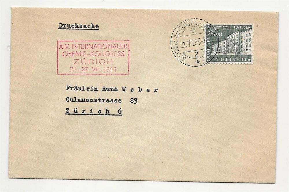 Chemie Kongress Zürich 1955 7c (Gebraucht) in Aarau für CHF 1 – mit ...