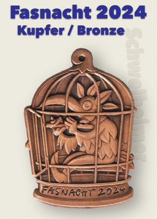 Basler Fasnacht 2024: Kupfer / Bronze Plakette | Kaufen auf Ricardo