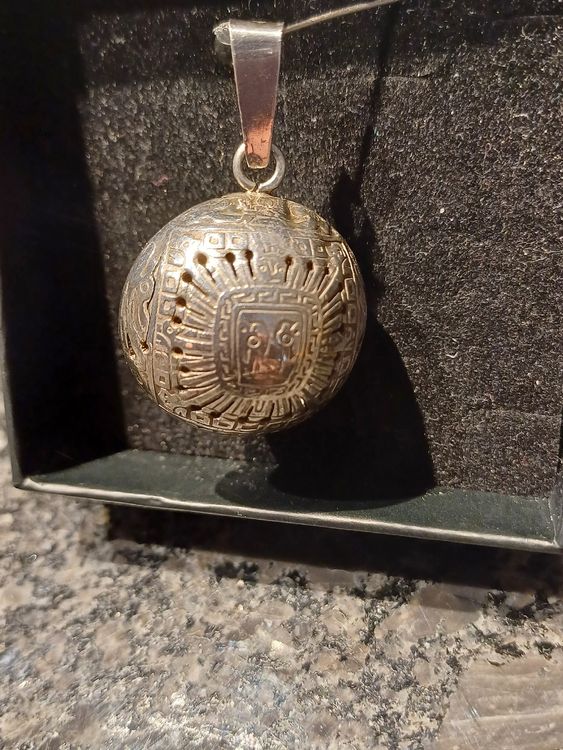 Silberanhänger 925 Kugel Azteken Inka Kalender Vintage Rarit (Gebraucht ...