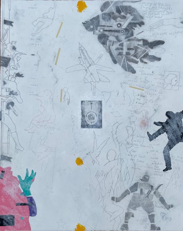 Urs Dickerhof (1941) grosse Mischtechnik Collage (Gebraucht) in Root für CHF 160 – mit Lieferung ...