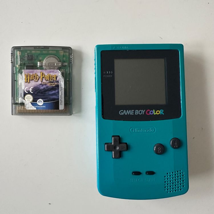 Nintendo Gameboy Color Türkis/Cyan mit Harry Potter (Gebraucht) in ...