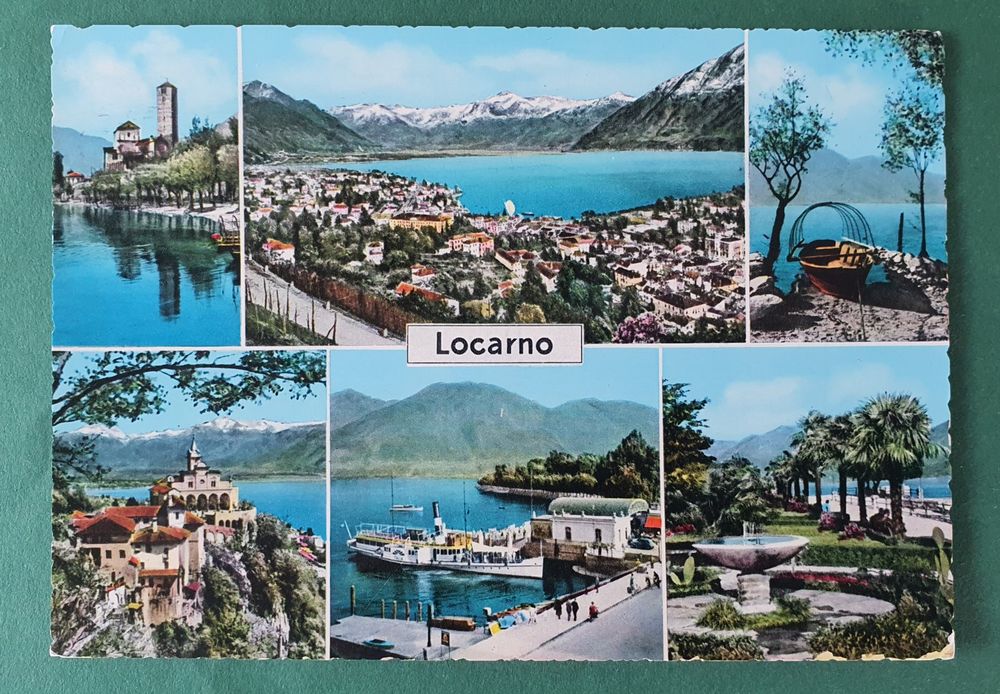 AK CP Locarno TI 6-Bild-Karte Dampfschiff Lago Maggiore 1964 (Gebraucht ...