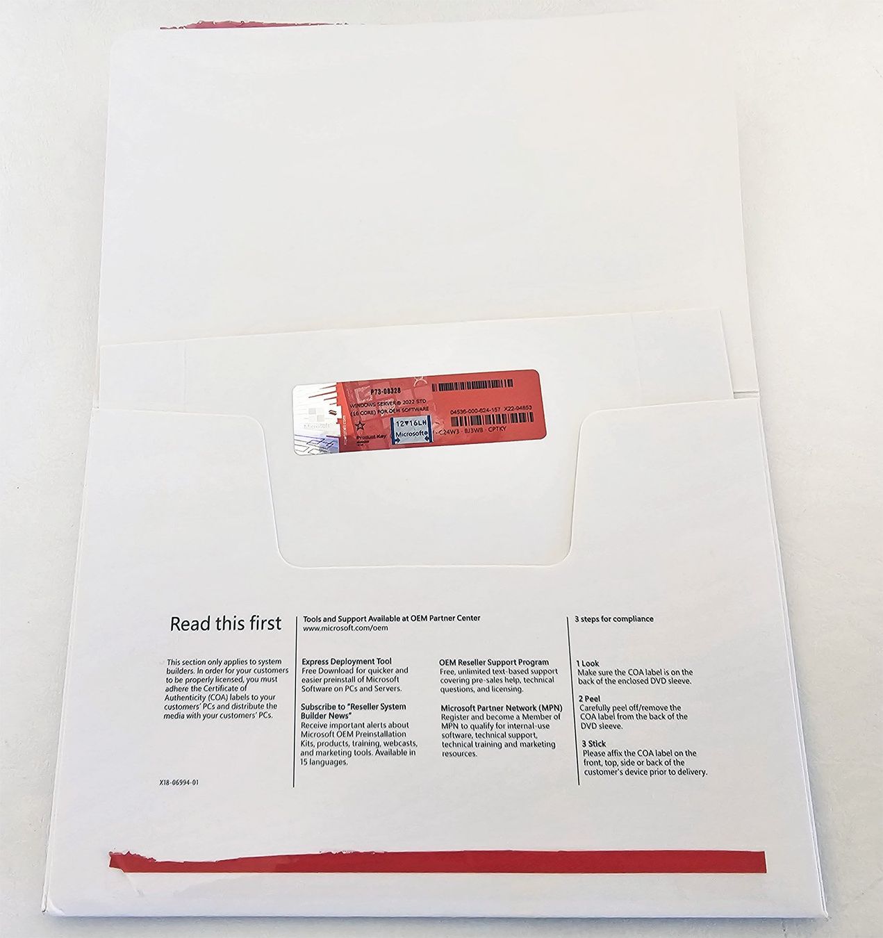 Licence officielle Microsoft Windows Server 2022 Standard (Neu und originalverpackt) in Vernier ...