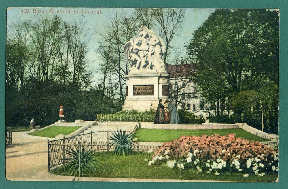 Basel, Strassburgerdenkmal, belebt, 1910 (Gebraucht) in Sargans für CHF 1 – mit Lieferung auf ...