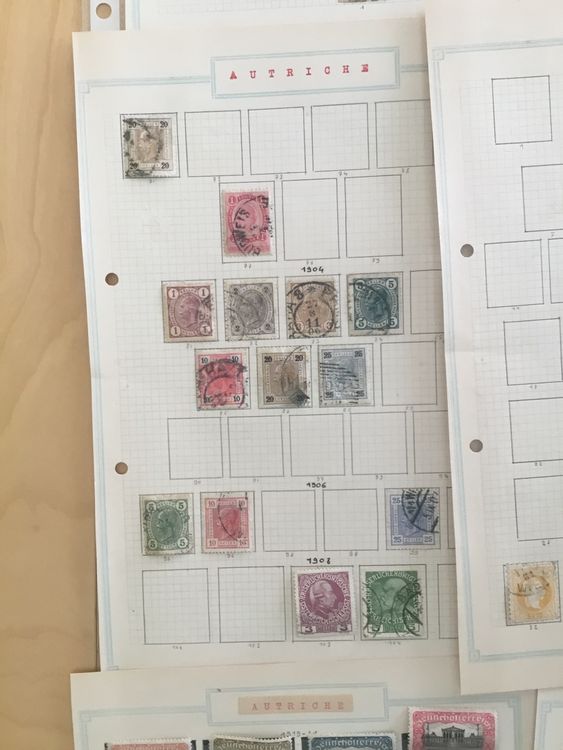 Uralte osterreiche briefmarken 1850/1920// 13 Blatt | Kaufen auf Ricardo