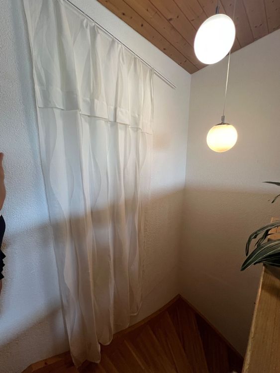 Vorhänge 3.Stk. Wellenmuster Mat. PES Hell 240L x 125B (Gebraucht) in ...