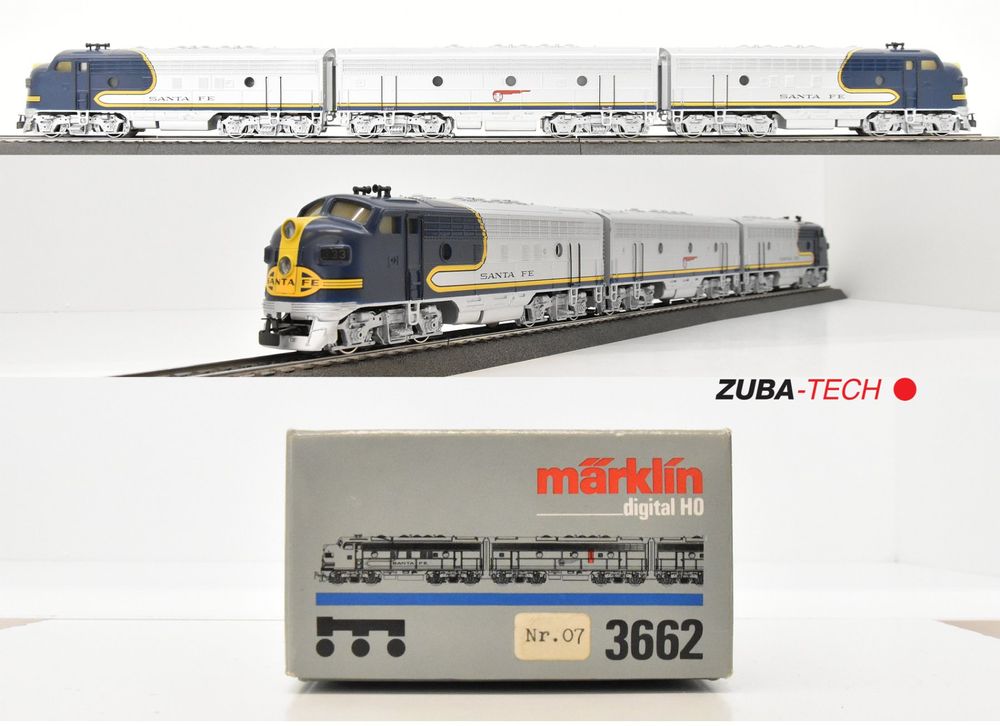 Märklin 3662 Diesellok GM EMD F7 Santa Fe H0 WS Digital OVP (Gebraucht ...