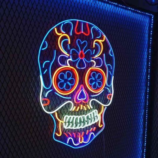 Mexikanischer Totenkopf Neon Led Leuchtschild | Wandkunst | Kaufen auf ...