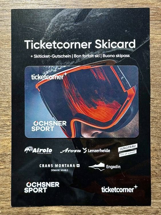 Ticketcorner Skicard + Skiticket-Gutschein für div. Gebiete | Kaufen ...