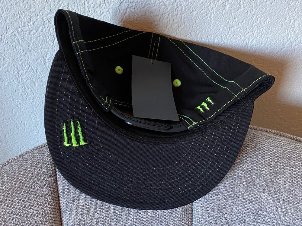 MONSTER Energy Drink Cap schwarz mit grünen Nähten | Kaufen auf Ricardo