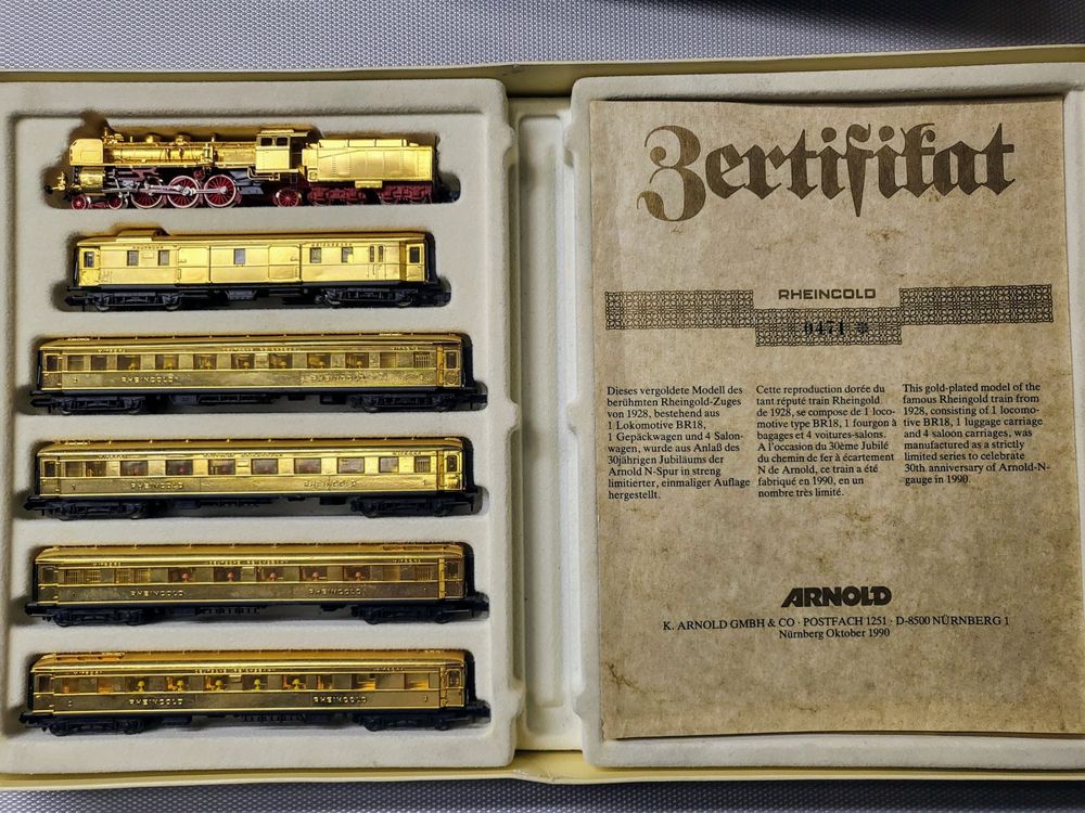 N-Spur Arnold Rheingold jubiläums-Sonderzug 1990 vergoldet (Gebraucht ...
