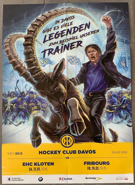 HC DAVOS HCD MATCH PLAKAT ARNO DEL CURTO FORMAT A2 (Neu (gemäss ...