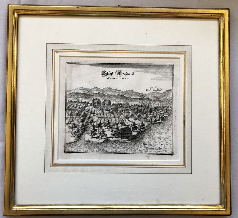 Matthäus Merian - "Schloss Wedeschwyl" - Kupferstich um 1643 (Gebraucht) in Schaffhausen für CHF ...