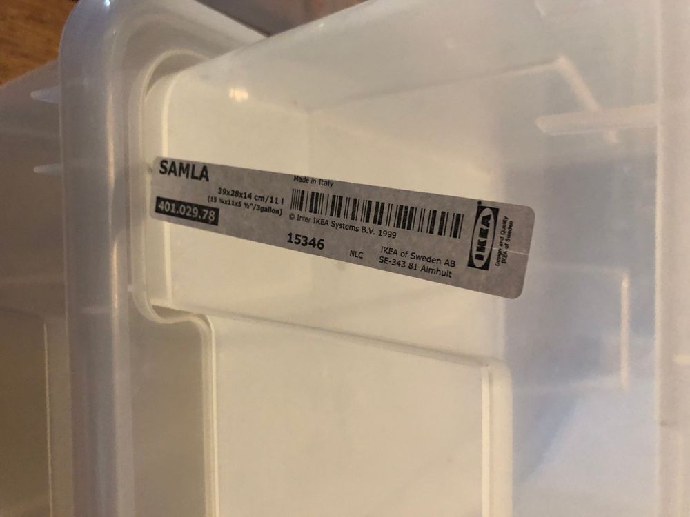 4 Ikea Lagerboxen SAMLA 11 l mit Deckel (Gebraucht) in Möriken AG für CHF 9 – mit Lieferung auf ...