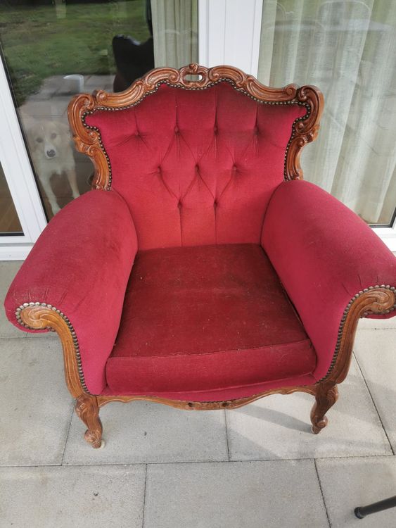 Vintage Sessel rubinrot (Gebraucht) in Mettmenstetten für CHF 1 – nur Abholung auf Ricardo kaufen