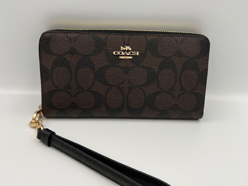 Coach Portemonnaie Signature long zip brown (Neu und originalverpackt ...