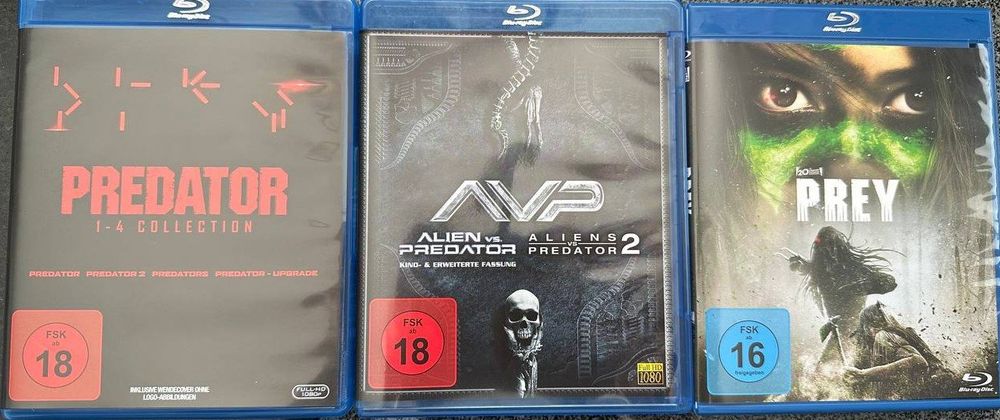 Predator Blu-ray Collection (Teil 1-4) & AVP & Prey Filme (Gebraucht ...