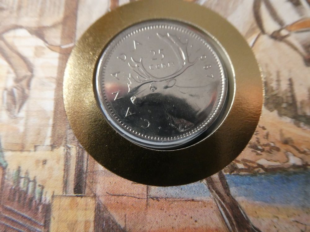 Kanada 1987, 25 Cents unzirkuliert - Münzbrief (Neu (gemäss Beschreibung)) in Hinterforst für ...