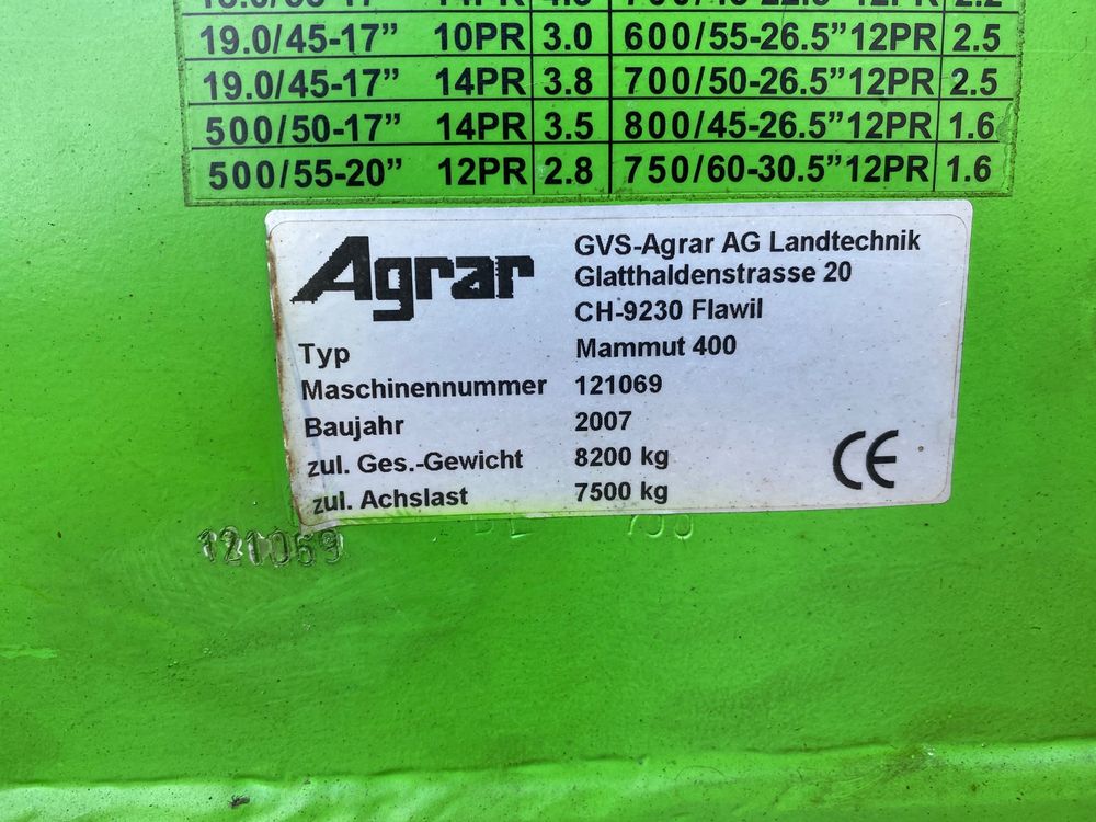 Agrar Mammut 400 (Gebraucht) in Kümmertshausen für CHF 22500 – nur ...