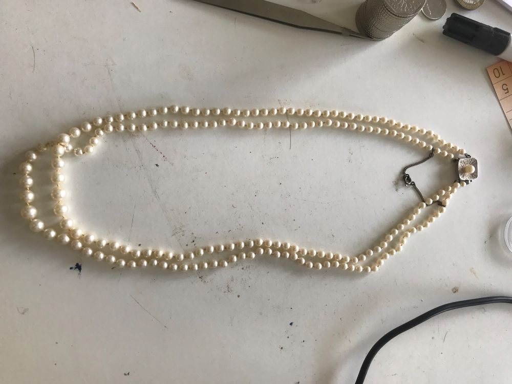 Vintage Majorica Perlen Kette Silber Clasp -collier majorica (Gebraucht ...