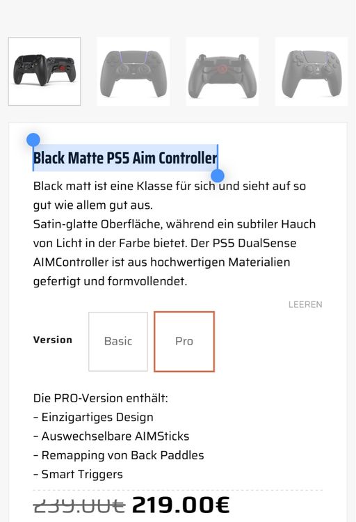 Black Matte PS5 Aim Controller | Kaufen auf Ricardo