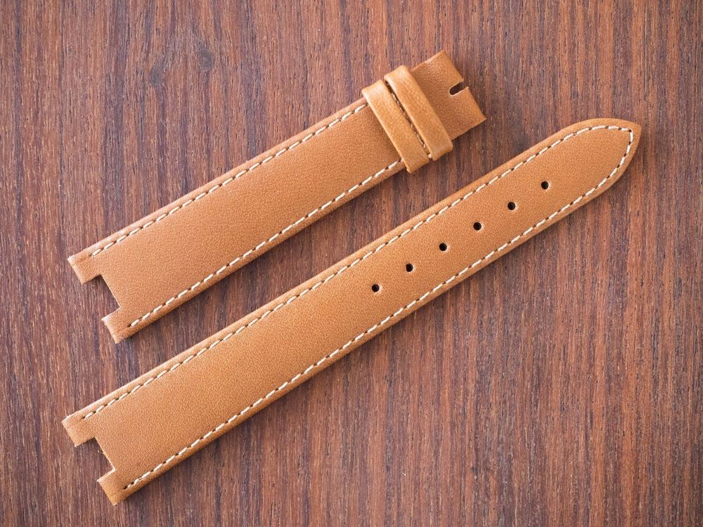 Swiss Made Lederband 17mm NOS hellbraun beige Corn Watch neu | Kaufen ...