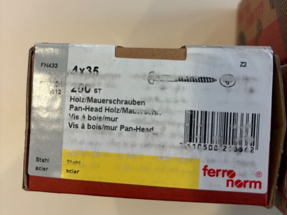 6 Pack Schrauben Neu Ferro norm Stahl, Holz/Mauerschrauben (Neu und ...