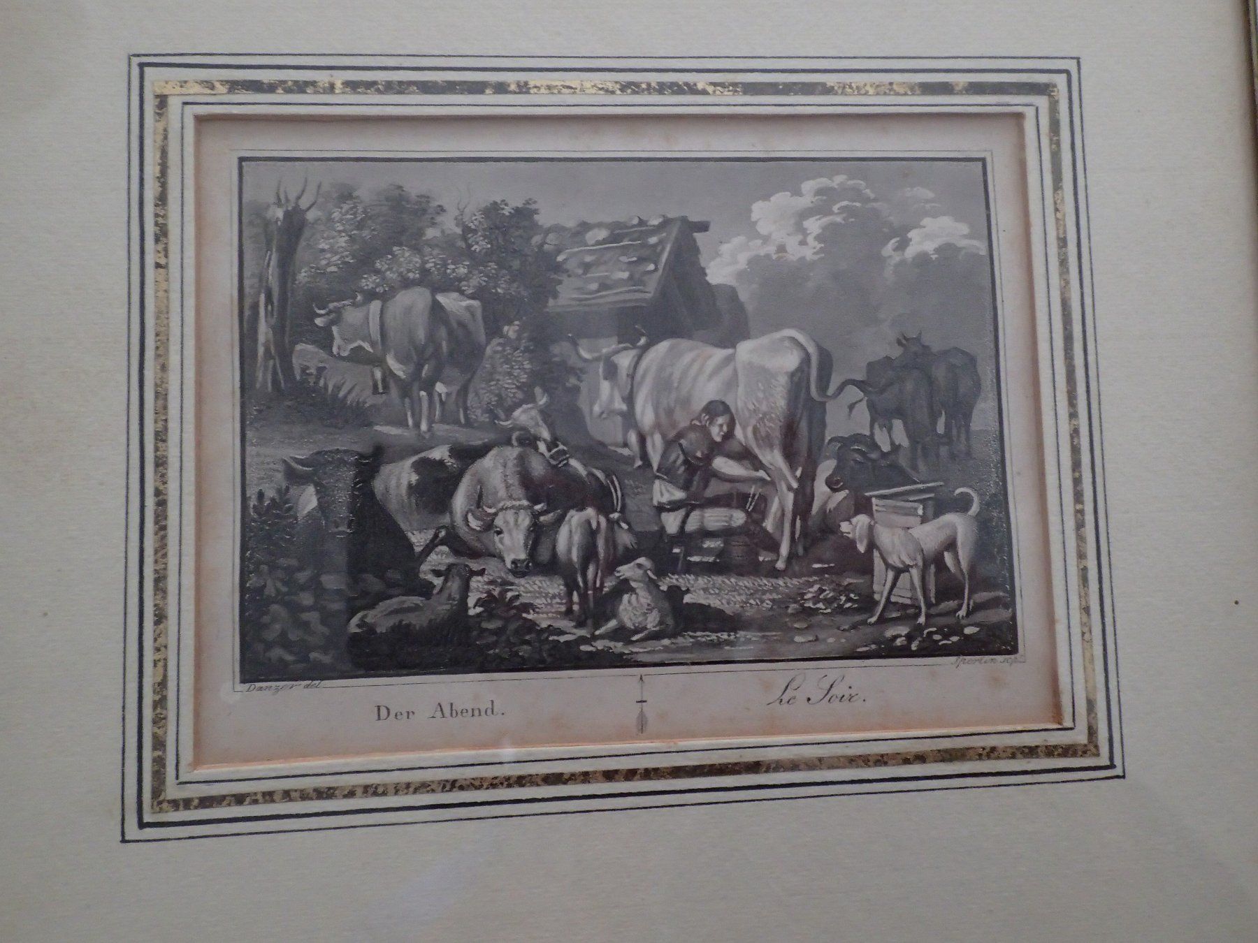 2 Stiche der MORGEN und der ABEND Danzer del. ca 1840 (Gebraucht) in ...