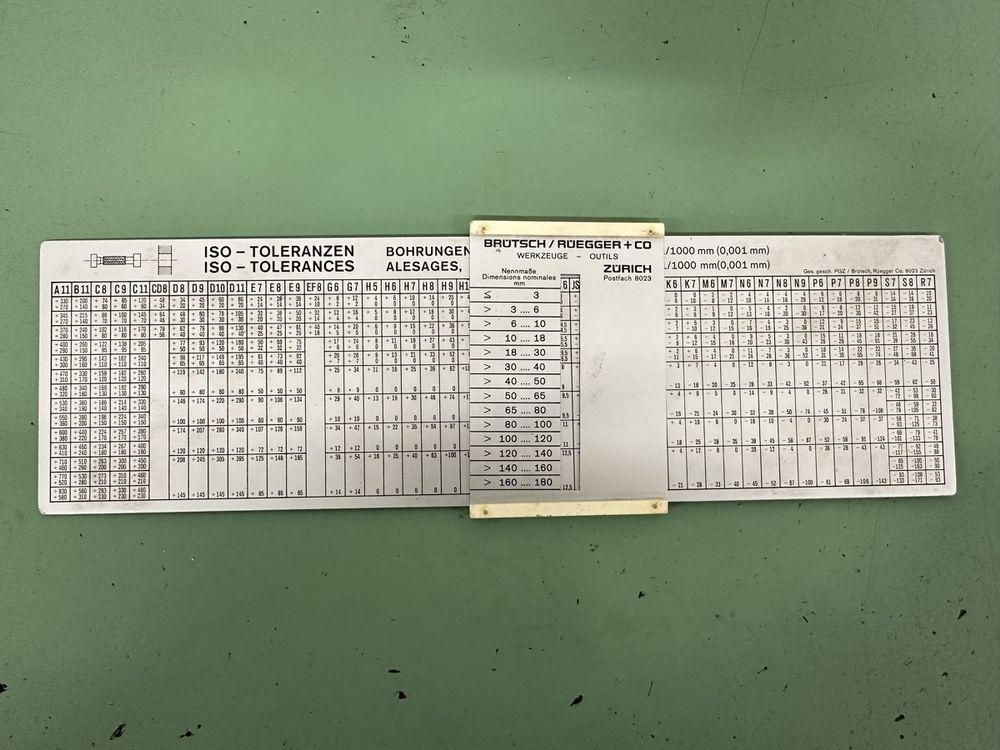 ISO Toleranzen, ISO Tolerance Chart. (D'occasion) à Aarberg pour CHF 17 ...