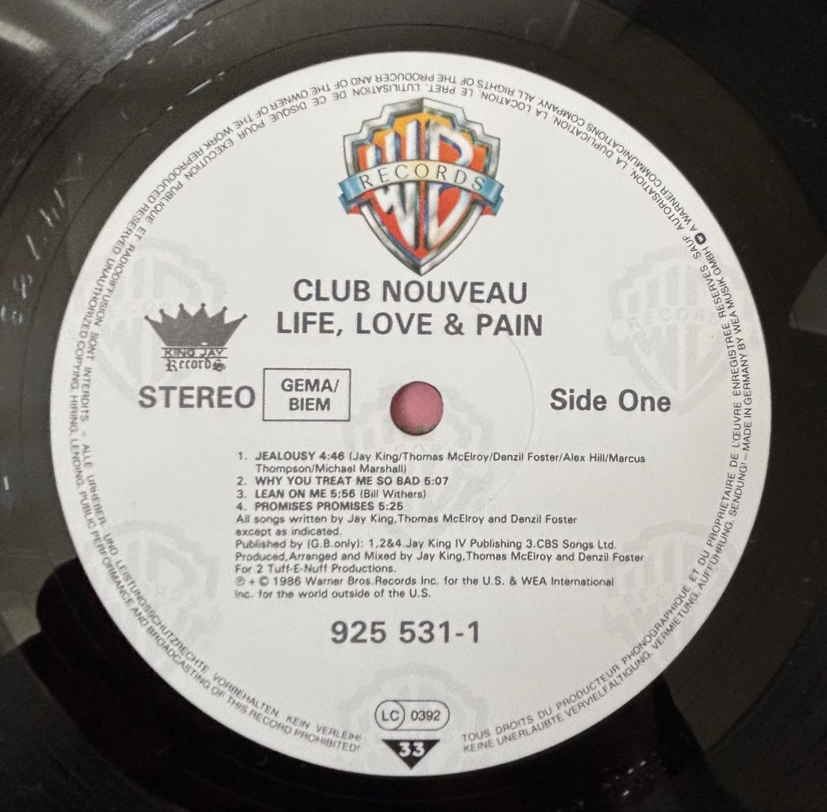 Club Nouveau - Life, Love & Pain LP VG+/VG+ (D'occasion) à Neuchâtel ...