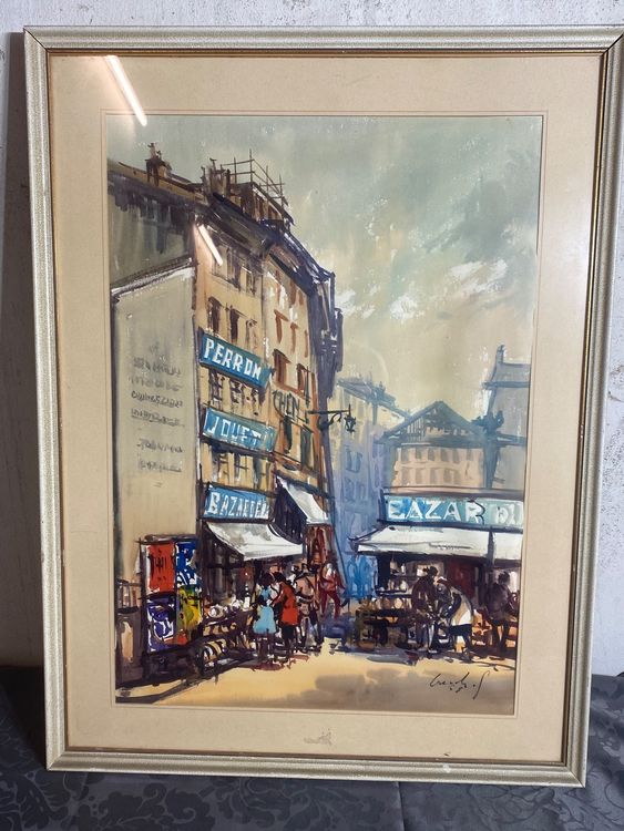 Sergio CECCHI (1921-1986) peinture gouache aquarelle signé | Kaufen auf Ricardo