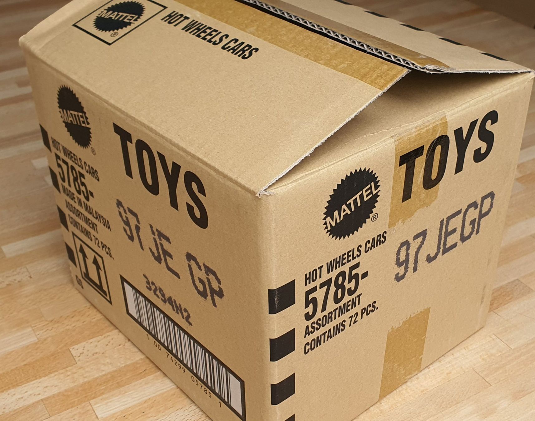 Hot Wheels Box Mit 72 Originalverpackten Autos Geöffnet Neu Gemäss