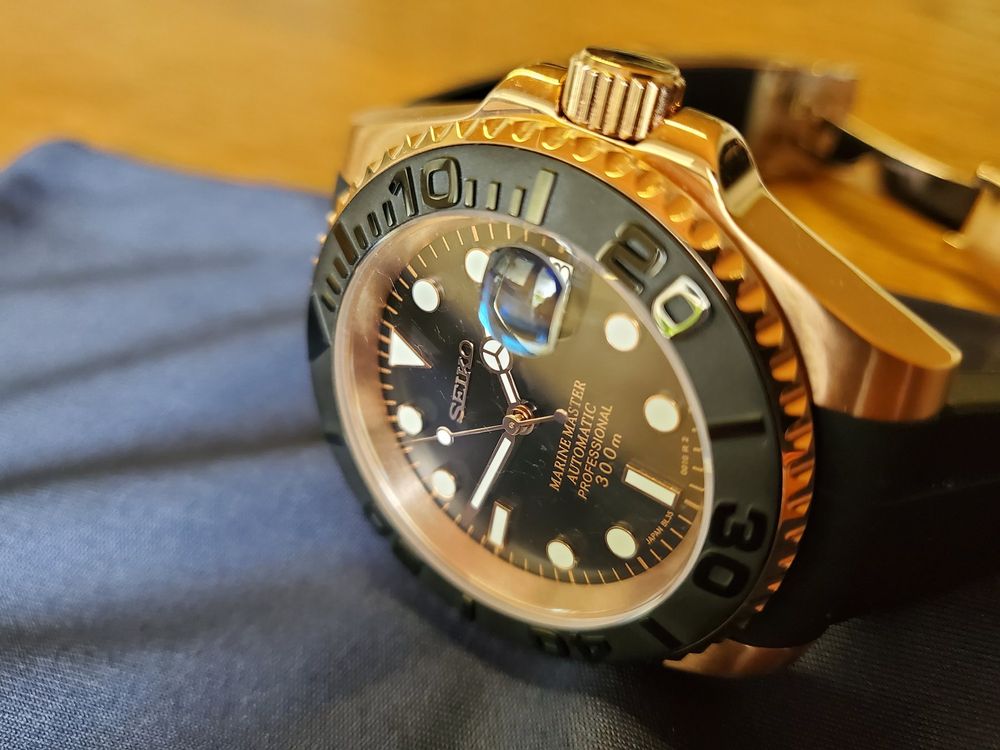 Seiko Mod Yachtmaster Style Oysterflex Automatic 44mm | Kaufen auf Ricardo