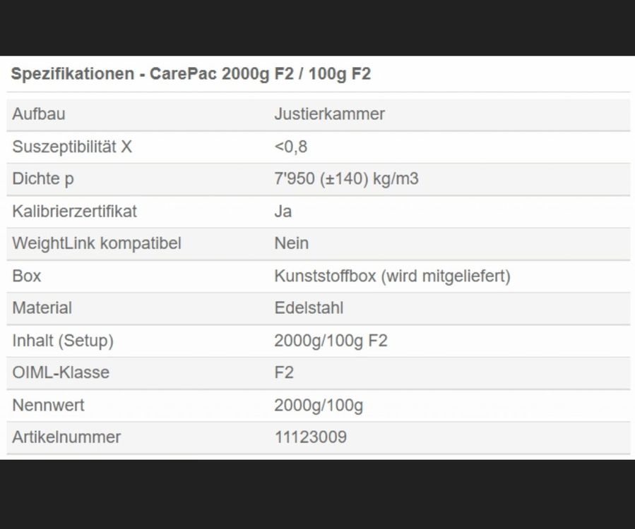 Prüfgewichte 2000g F2 / 100g F2 für Waage (Gebraucht) in Staufen für CHF 60 – mit Lieferung auf ...