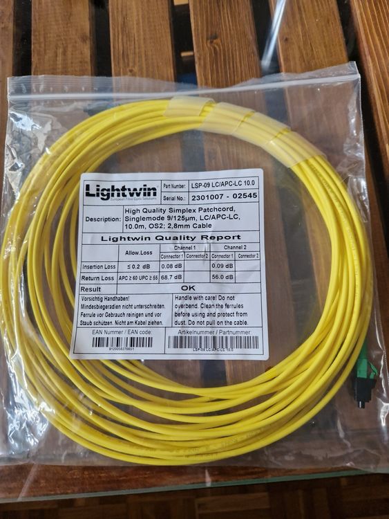 Lightwin LWL-Kabel (10m) | Kaufen auf Ricardo