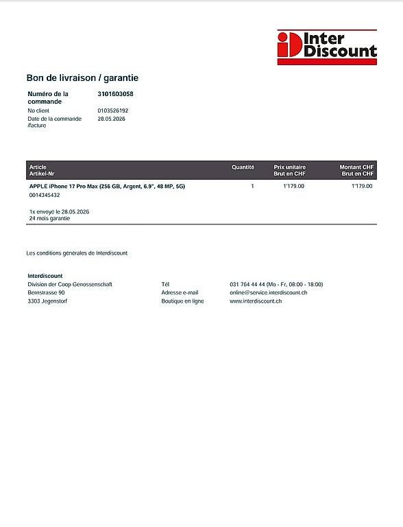 Iphone 17 pro max silver 256gb neuf (Gebraucht) in Boudry für CHF 1079 ...