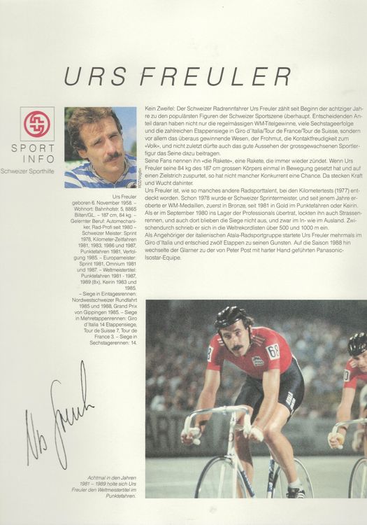 Autogramm von Urs Freuler | Kaufen auf Ricardo