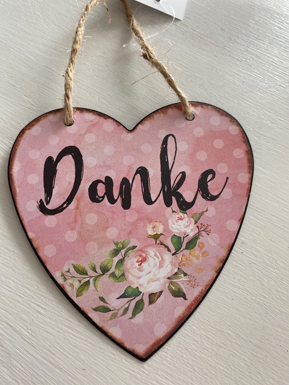Vintage Deko Herz Schlid *DANKE* | Kaufen auf Ricardo