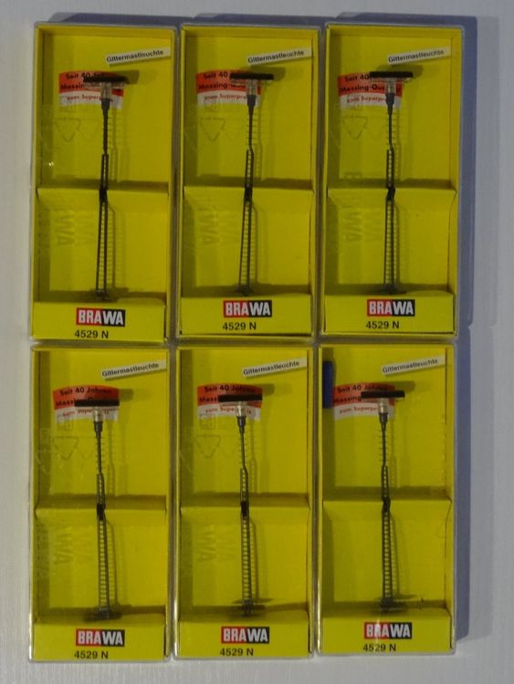 Brawa 4529 N, 6 Stück, Leuchte, Messing, NEU (Neu und originalverpackt ...