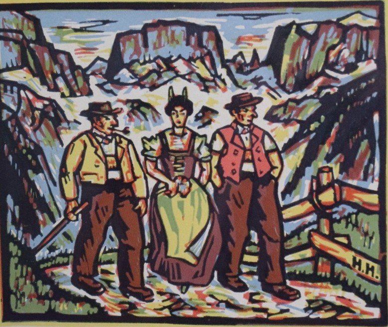 Heinrich Herzig 1887-1964, Farbholzschnitt, handsigniert | Kaufen auf Ricardo