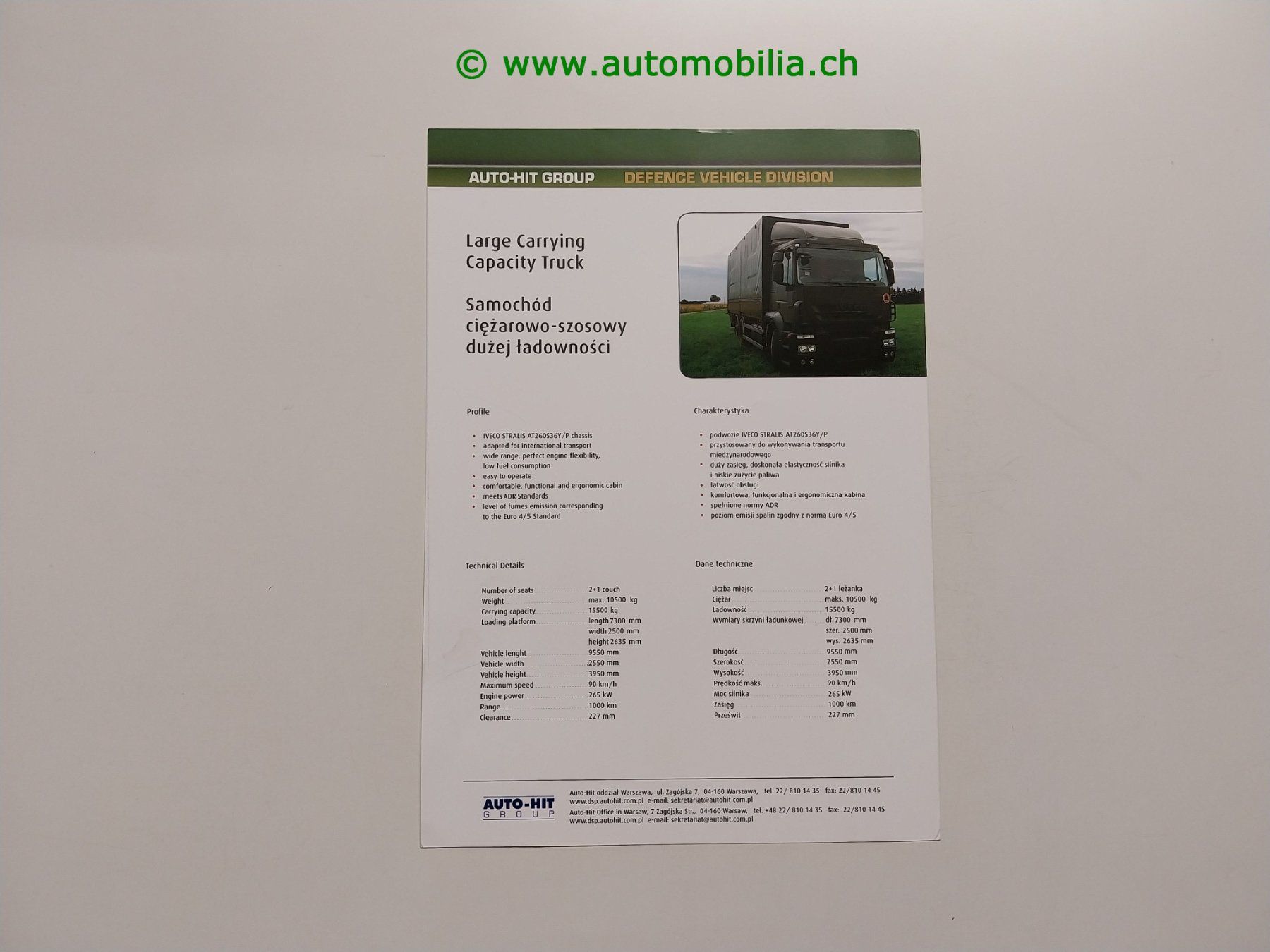 Auto-Hit Group Iveco Defense Prospekt e/pl (Gebraucht) in Weingarten ...