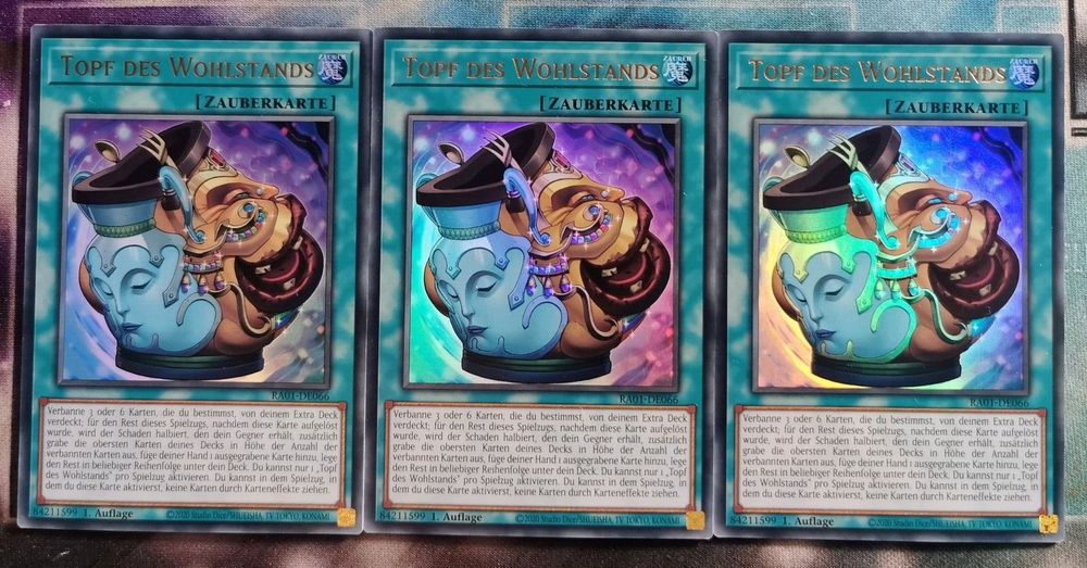 3x Topf des Wohlstands RA01-DE066 ULTRA RARE PLAYSET 1.Aufla (Neu und ...
