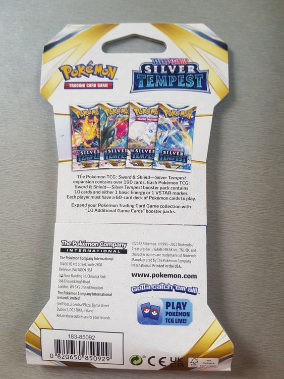 Pokemon Booster SILVER TEMPEST Sword&Shield Eglish / 354 (Neu und ...