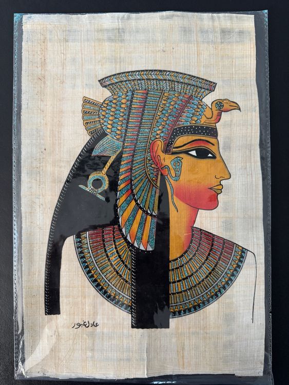 Handgefertigtes Papyrus Bild aus Ägypten – Kleopatra (Neu und ...